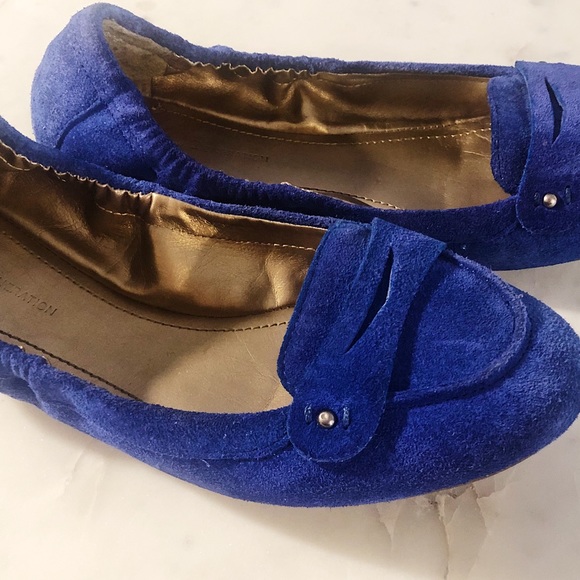 BCBGeneration | Shoes | Bcbg Cobalt Blue Suede Slip On Flats Size 8 ...